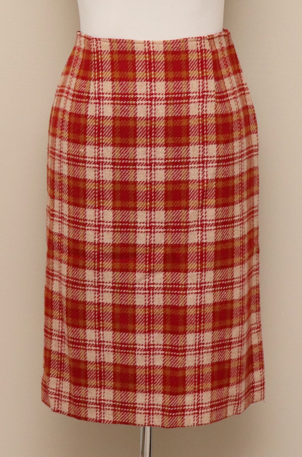 Vintage 1960s Womens Douglas Marc Red/Tan/Gold Plaid … - Gem