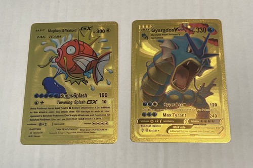 Magikarp & Wailord GX TAG TEAM, Gyrados V max Pokemon Gold Foil Fan Art ...