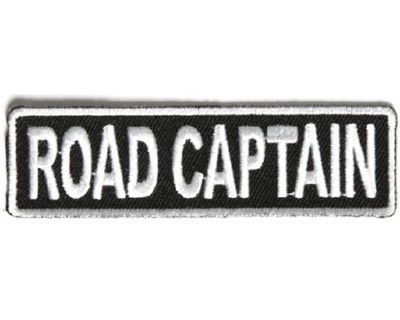 ROAD CAPTAIN 3.5" x 1" iron on patch (3710) Biker Club Rank Title | eBay