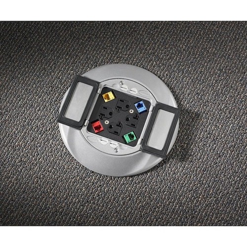 Hubbell Wiring Device-Kellems S1sp4x4 Floor Sub-Plate, 4 Gangs, Round ...