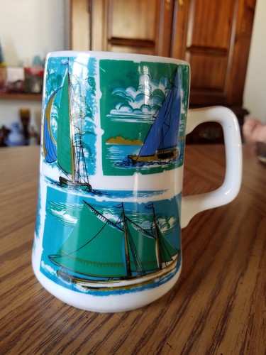 SCHOONER SAILING SHIP BEER STEIN PORCELAIN BEER MUG COFFEE CUP | eBay