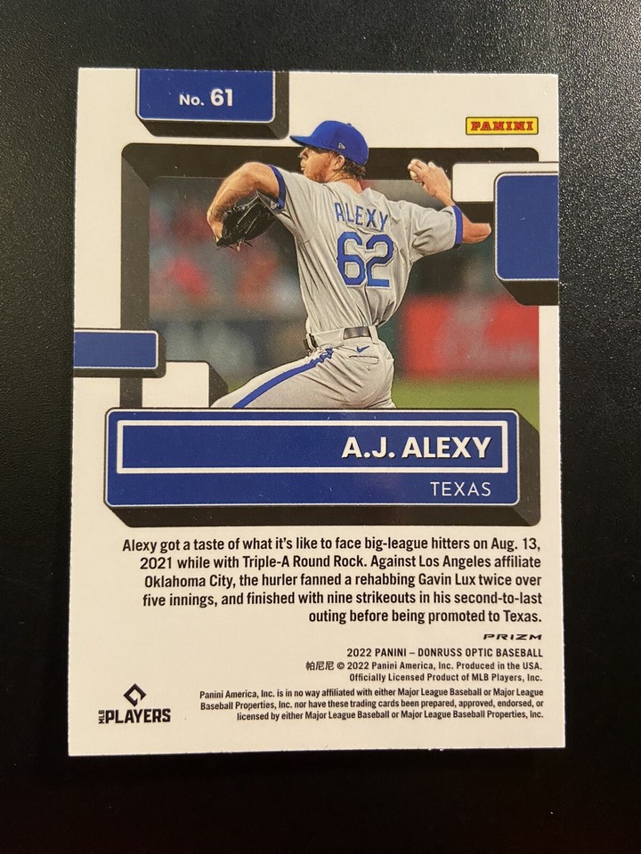 2022 Donruss Optic AJ Alexy Rated Rookie Lime Green #61 Rangers Baseball Card | eBay