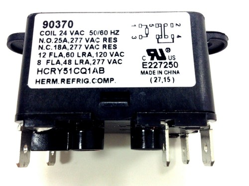 90370 General Purpose Fan Relay 24 vac Coil 50/60 HZ - HCRY51CQ1AB ...