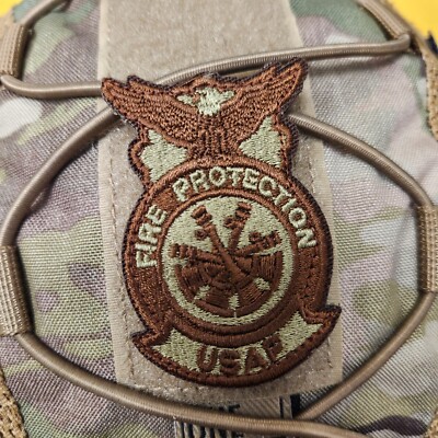 OCP USAF Fire Protection Badge Chief Hook backing Air Force Firefighter ...