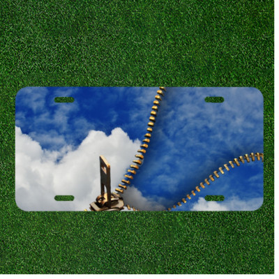 Custom Personalized License Plate Auto Tag With Amazing Blue Sky Zipper ...