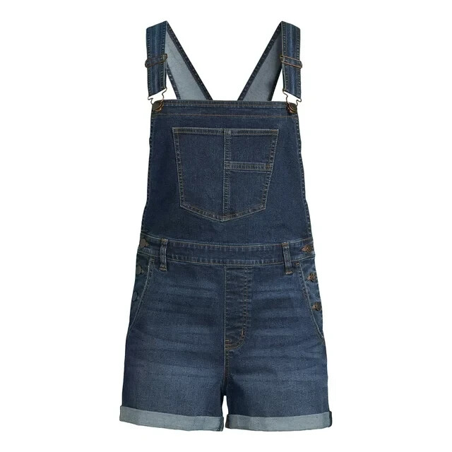 NO BOUNDARIES - SIZE: S (3-5) - Dark Wash Denim Shortall Overall Shorts ...