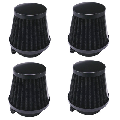 4x Universal Performance Air Filters Black - 38-40mm Connection ...