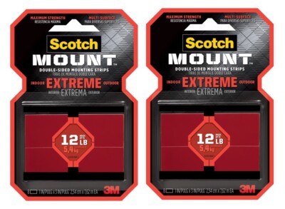 2~Scotch Signs & Numbers 8 pk MOUNTING STRIPS Clear Hold 12 lbs Indoor ...