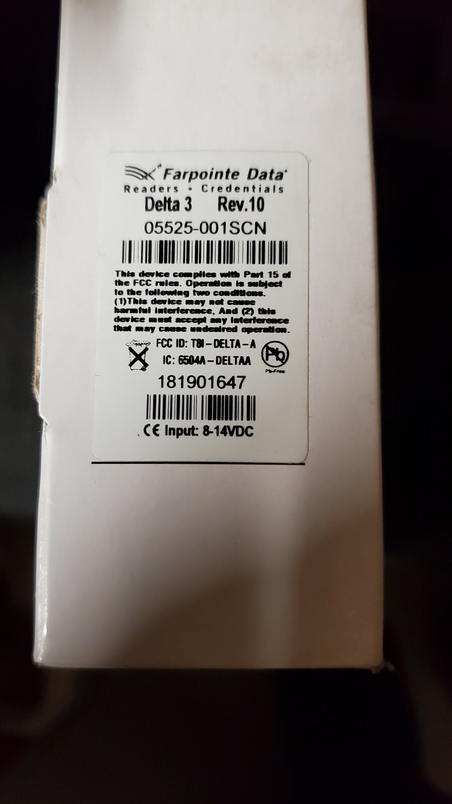 Farpointe Data - Delta-3 Access Control Card Reader AC-FP-READ-DELTA3 ...