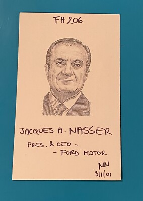 FORD CEO Jacques Nasser 2001 Wall Street Journal Hand Drawn Art | eBay