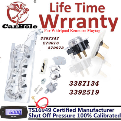 3387747 Dryer Heating Element &Thermal Fuse 3392519 fit Whirlpool ...