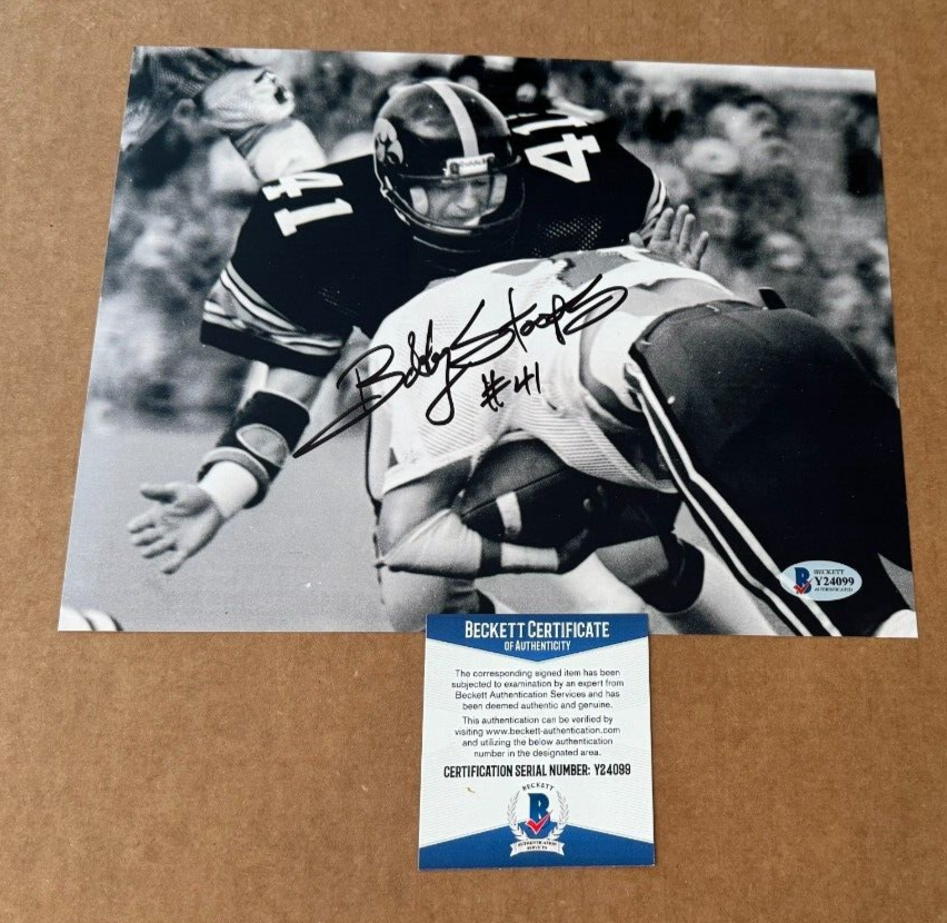 BOB STOOPS SIGNED IOWA HAWKEYES 8X10 PHOTO BECKETT COA AUTHENTIC #2 | eBay