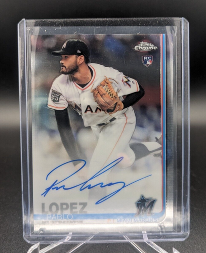 2019 Topps Chrome Baseball Pablo Lopez Rookie Auto, RC, Marlins, Twins ...