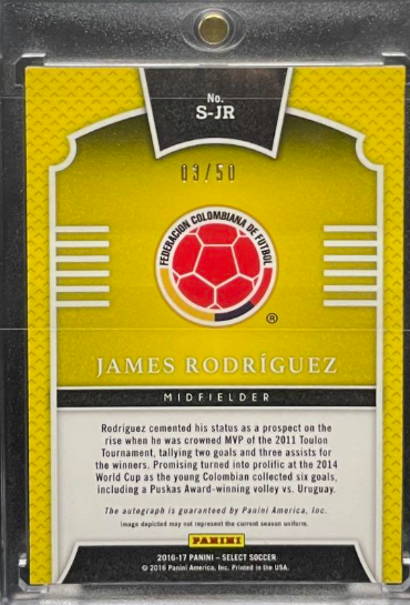 2016-17 Panini Select Soccer James Rodriguez Autograph Bass Auto 50 ...