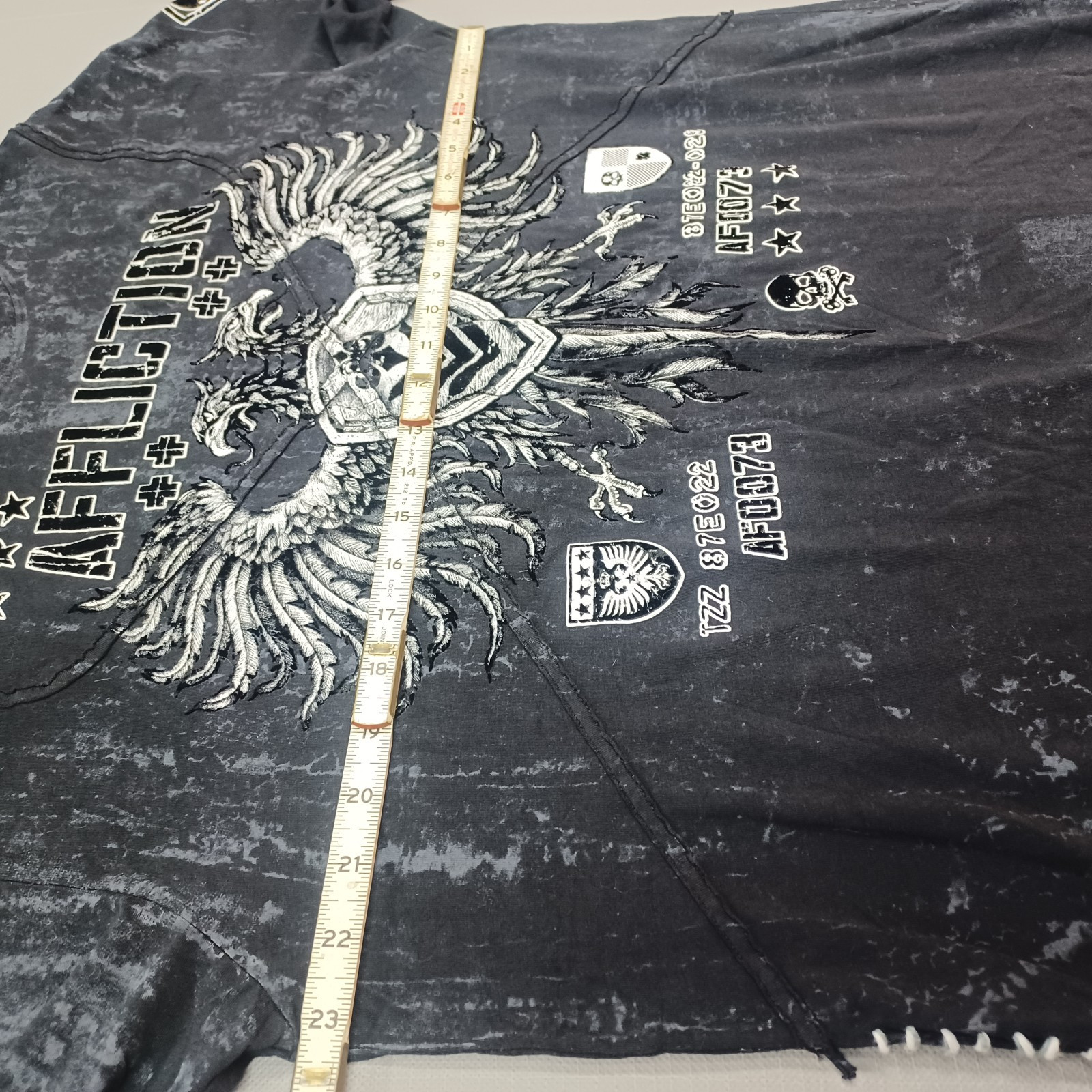 Affliction Shirt Mens 2XL XXL Live Fast Double Headed Eagle Rank Shield ...