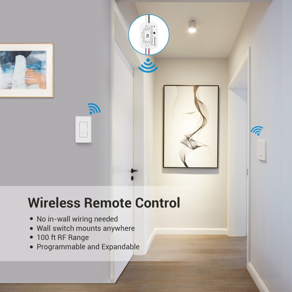 DEWENWILS Wireless Remote Control Wall Light Switch for Ceiling Lights ...