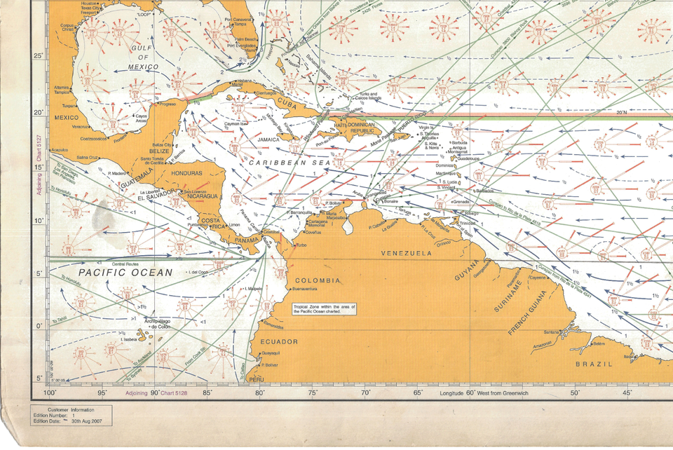 Admiralty 5124(3) Routeing Chart North Atlantic Ocean March Map ...