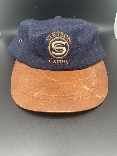 Vintage Stetson Country Strapback Hat Made in USA Wool Leather | eBay