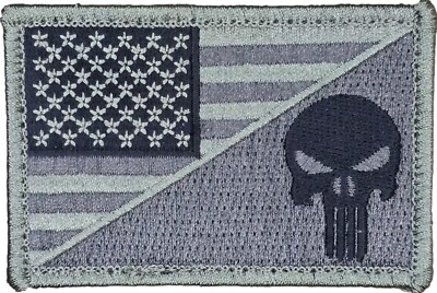 SKULL AMERICAN FLAG PUNISHER TERMINATOR PATRIOT ACU DARK MILITARY HOOK ...