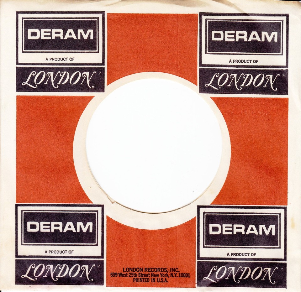 Company Sleeve 45 Deram/London - White W/ Orange & Black Logos & Text ...