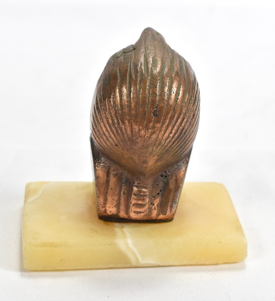 Vintage Egyptian Small Copper Brass Tone King Tut Figurine Marble Base ...