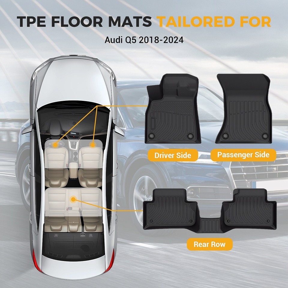 All Weather Floor Mats Liners for Audi Q5 2018-2024 SQ5/ Q5/Q5 PHEV TPE ...