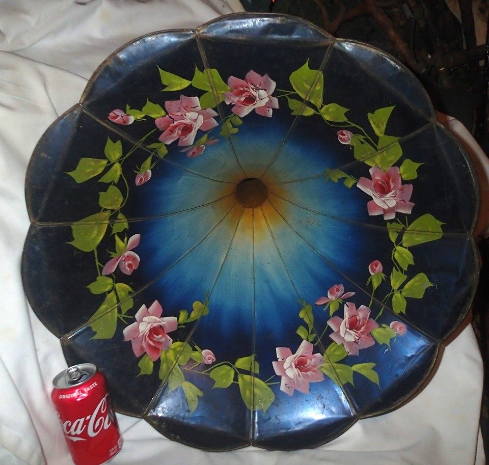 ANTIQUE VICTORIAN HOME ART FLOWER PAINTING VICTROLA EDISON PHONOGRAPH ...