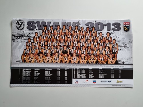 2013 Districts Swans Football Club WAFL team poster McDonald's 59cm x ...