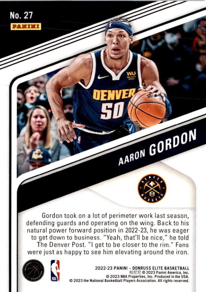 2022-23 Donruss Elite #27 Aaron Gordon Asia Hyper Red #/88 Denver Nuggets | eBay