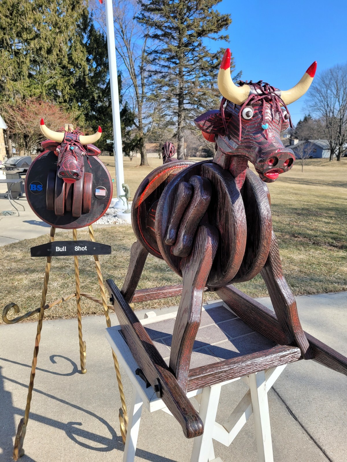 Wooden Rocking Bull | eBay