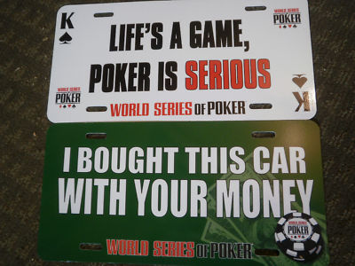 World Series Poker License Plates Fun WSP Games NEW Gambling Winning ...