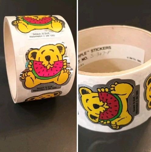 Vintage Stickers 3M Murple Watermelon Bear Scratch And Sniff Sticker ...