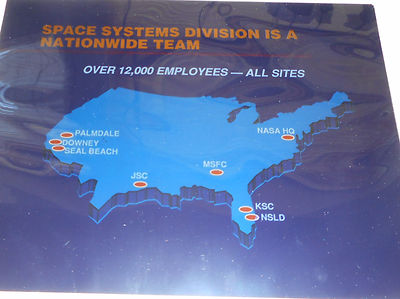 NASA Rockwell International Space Systems Division Map Transparency ...