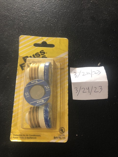 Bussmann Bp/tl-15 15 Amp Time Delay Plug Fuses 3 Count 125vac for sale ...