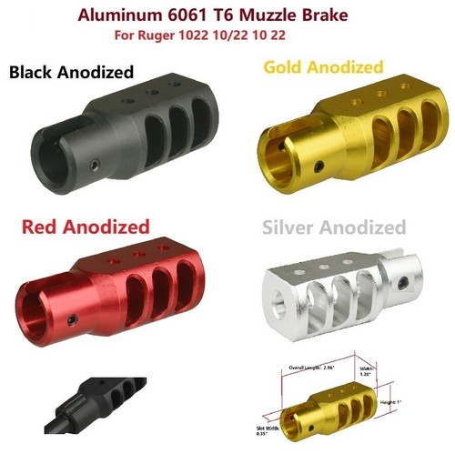 Ruger 10/22 10 22 1022 Muzzle Brake Slip On Non Threaded .22LR Aluminum ...