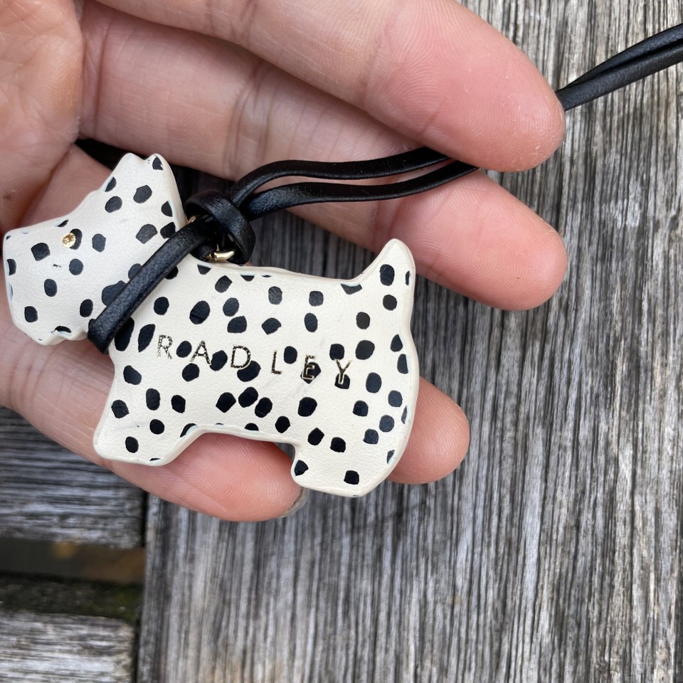 Radley Leather Handbag Hanging Fob Charm Keyring Spotty | eBay UK