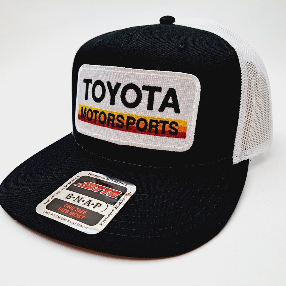 Toyota Motorsports Flat Bill Embroidered Patch Cap Hat Black ...