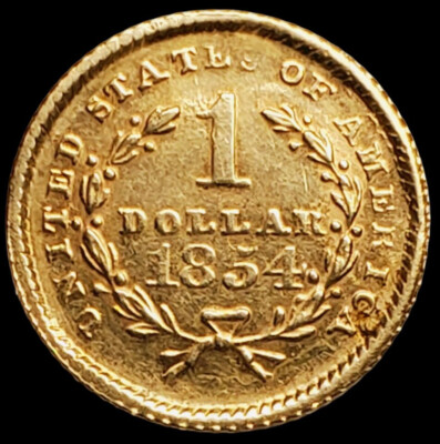 1854 US $1 One Dollar Type I Liberty Head Dollar Gold Coin | eBay