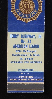1950s American Legion Henry Bushway Jr. Post No. 24 8228 McDougall ...