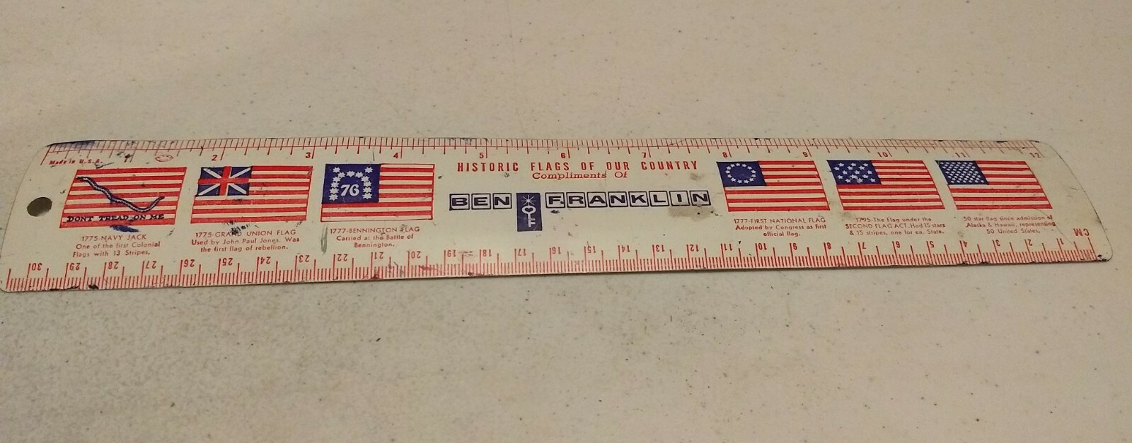 Vintage Ben Franklin Store Advertising Metal Ruler | eBay