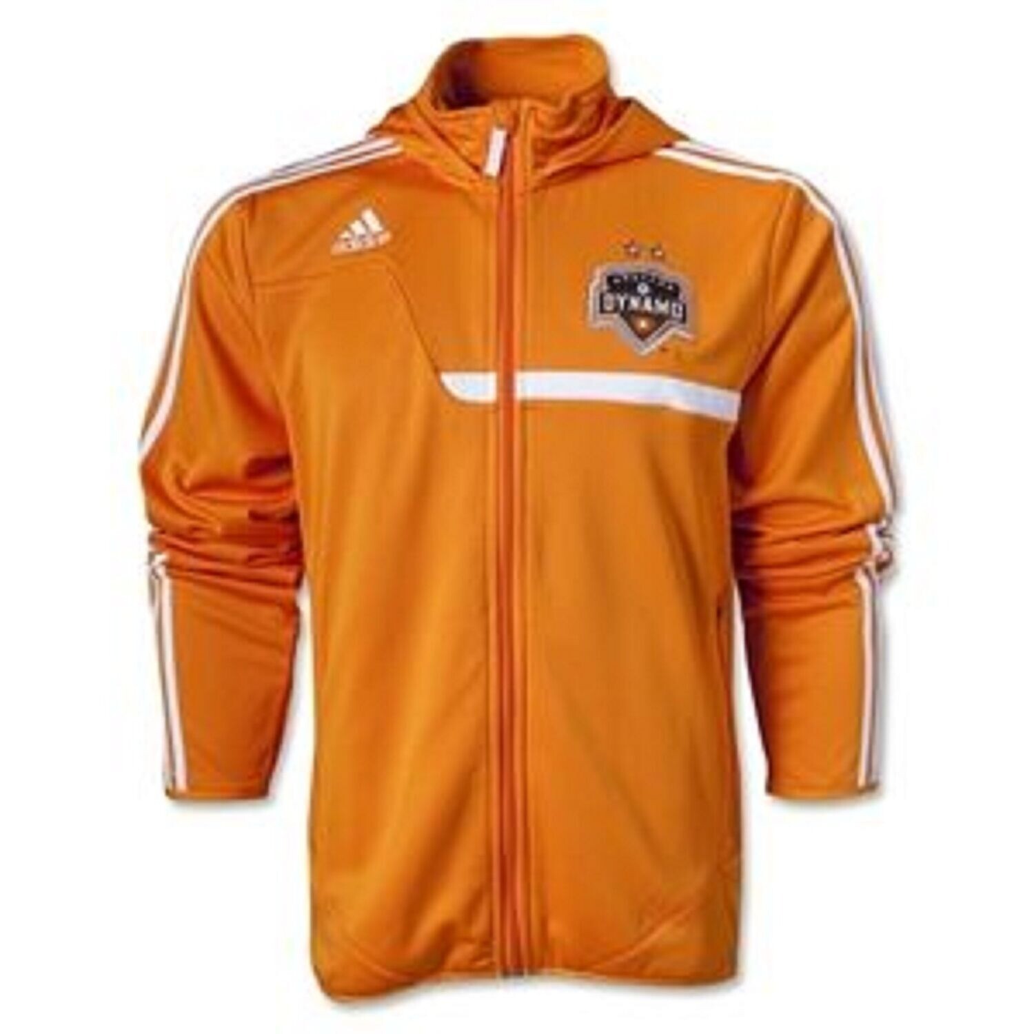 Adidas HOUSTON DYNAMO Orange Parka Style Hooded Jacket Bubble Puffer ...
