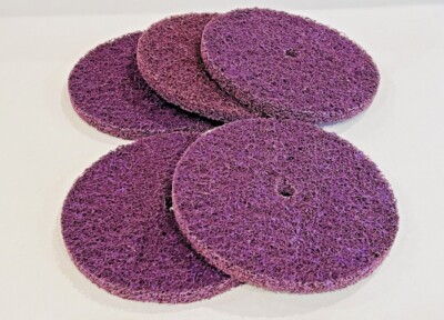(5) 3M Scotch-Brite 6" x 1/2" Medium Aluminum Oxide HS Blend & Finish ...