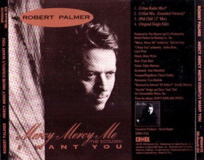 ROBERT PALMER - Mercy Mercy Me - RARE 1991 EMI 4 Track Pop/R&B Promo CD ...