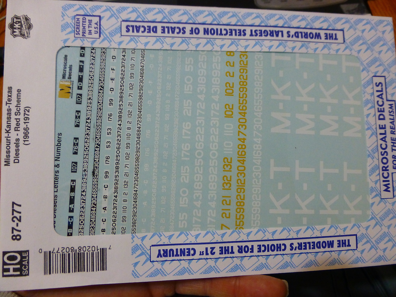 Microscale MKT Red Diesels Letters & Numbers HO Decals 87-277 for sale ...