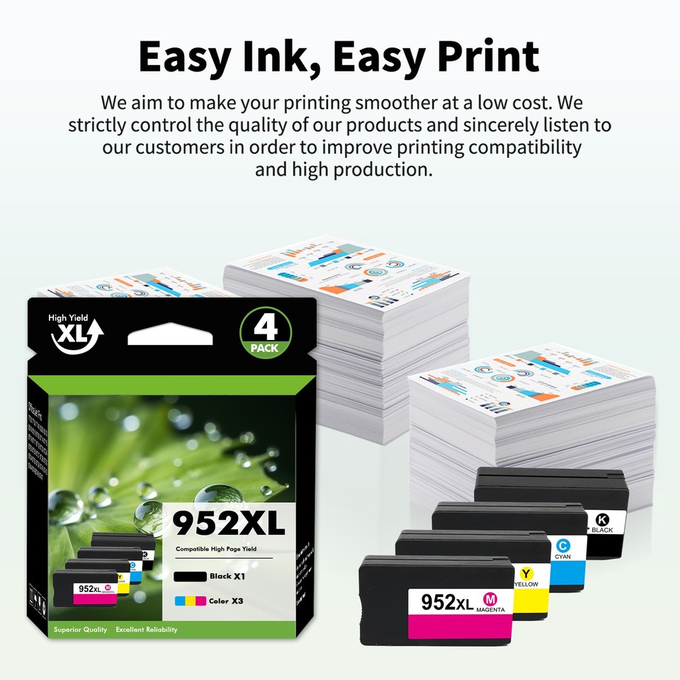 Printer Ink 952XL 952 XL Ink Combo Pack for HP OfficeJet Pro 8710 8715 ...