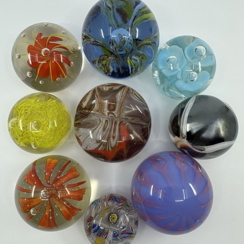 Art Glass Paperweights Hand Blown Signed/Unsigned Lot of 9 | eBay