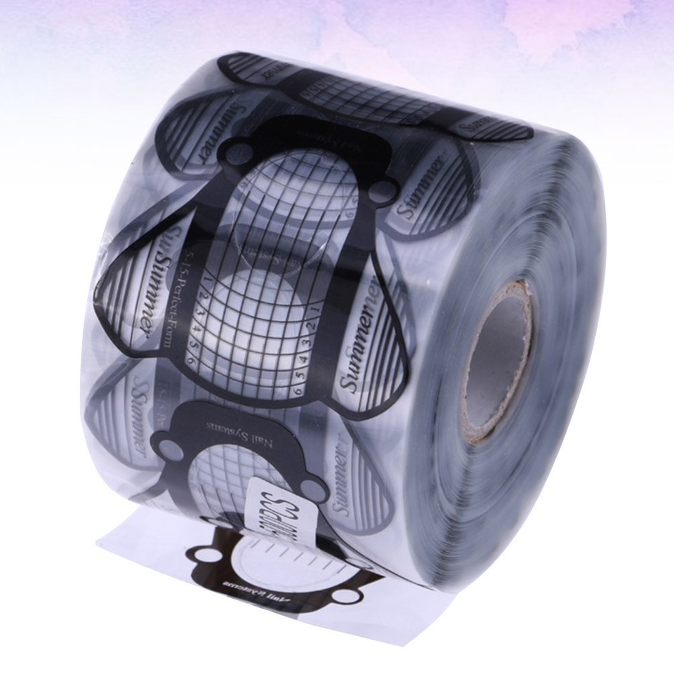 1 Rolls of 500pcs Nail Art Extended Paper Tray PVC Self-adhesive ...