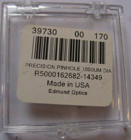 Edmund Optics Precision Pinhole 1000UM Dia | eBay