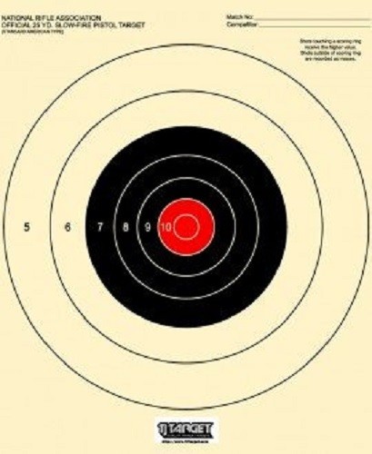 B-16 targets - 25 Yard Slow Fire Pistol Target (100) Tagboard w/Red ...