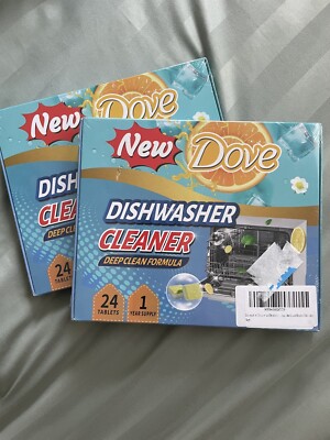 Dove Dishwasher Cleaner Deodorizer Descaler Tabs 24 Tablets Heavy Duty ...